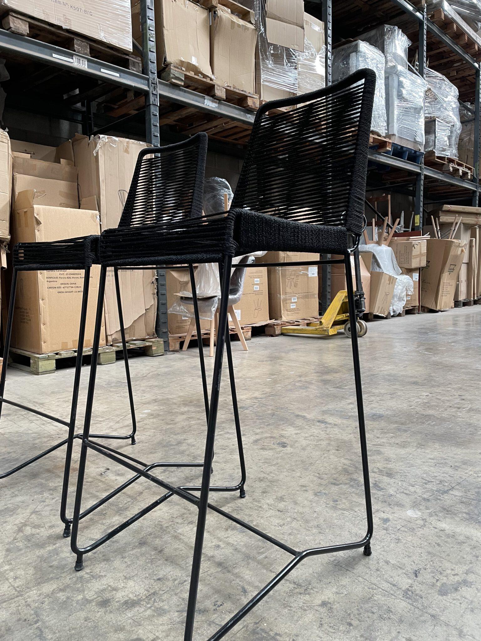 Banqueta Tulum de hilo negra - Cordoba Deco