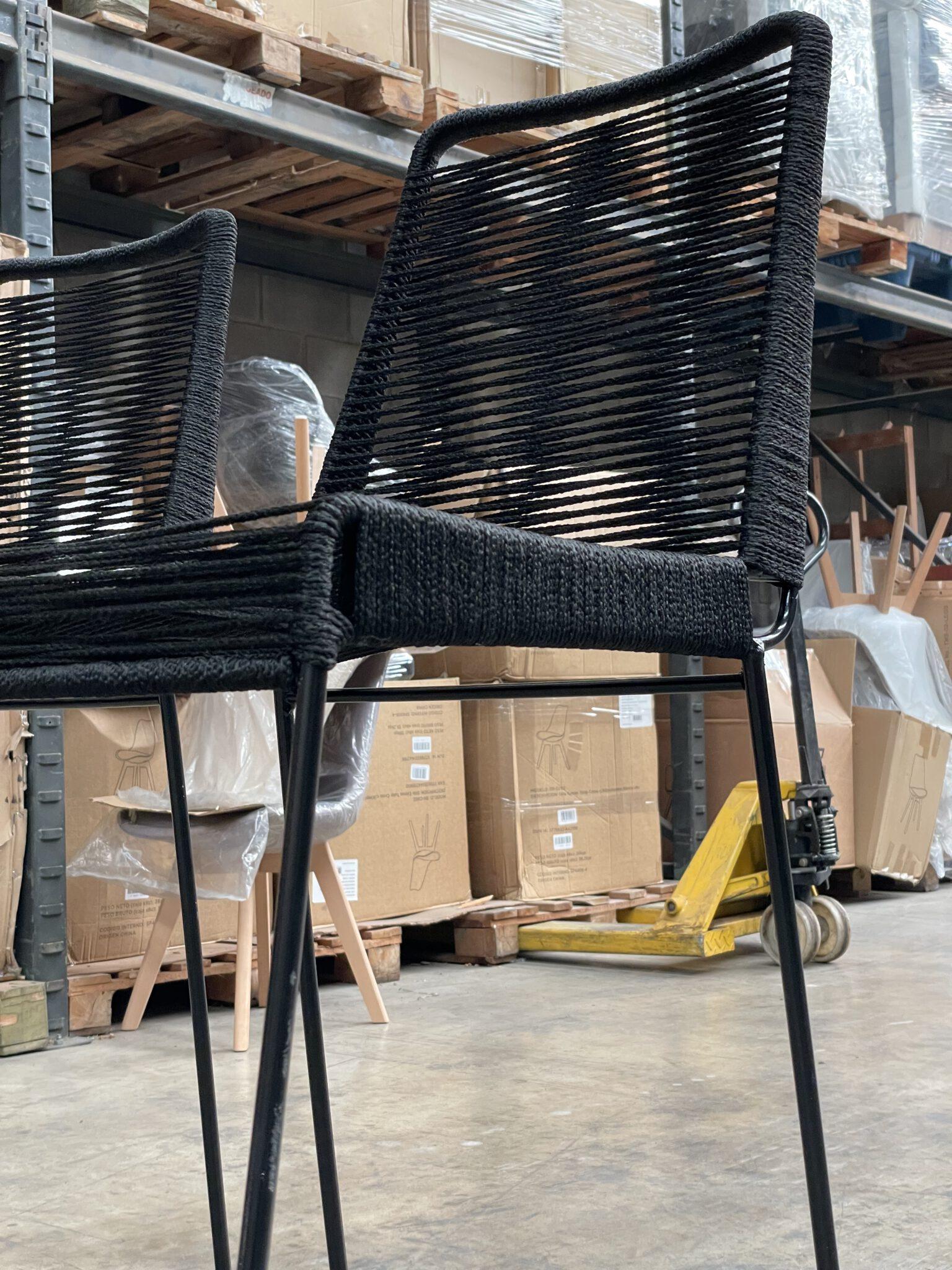 Banqueta Tulum de hilo negra - Cordoba Deco